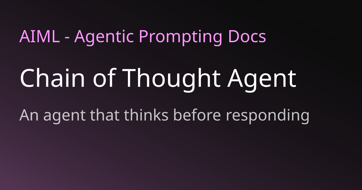 Chain of Thought Agent